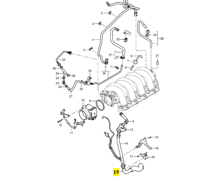 IMS GENUINE PORSCHE NEW ENGINE VENT LINE 94810721651 - PORSCHE CAYENNE ...