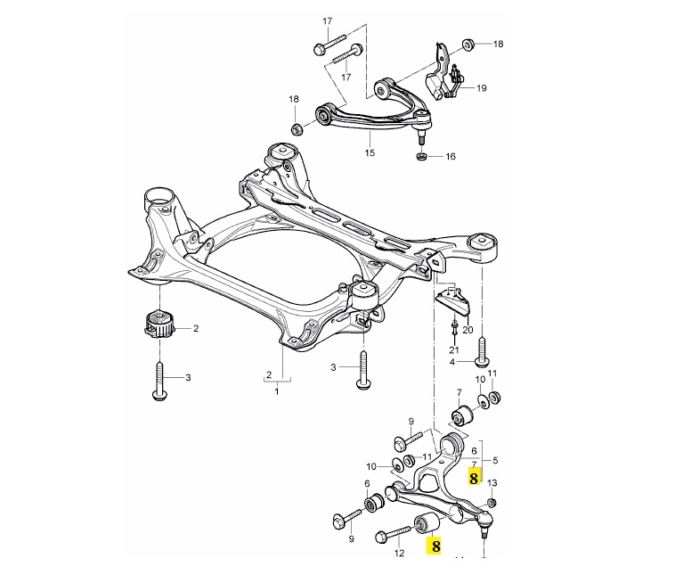 IMS GENUINE PORSCHE NEW FRONT LOWER ARM BUSH 95534324301 - PORSCHE ...