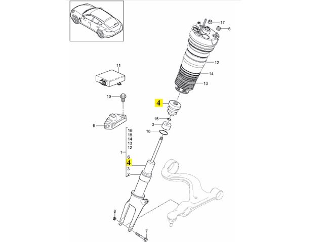 IMS GENUINE PORSCHE NEW ADDITIONAL SPRING AIRMATIC 97034330104 ...