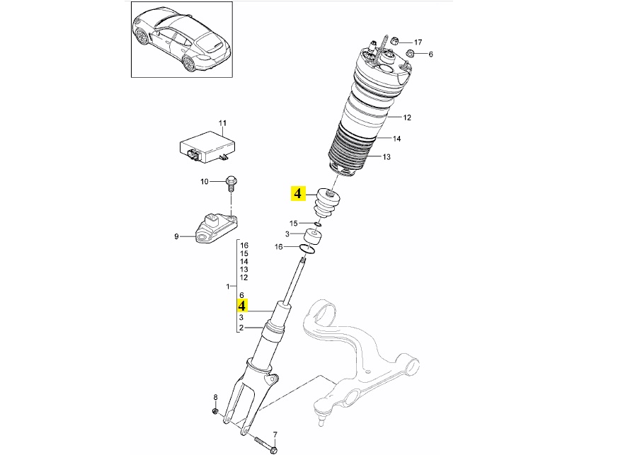 IMS GENUINE PORSCHE NEW ADDITIONAL SPRING AIRMATIC 97034330104 ...