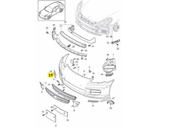 IMS GENUINE PORSCHE NEW TITANIUM METALLIC LOWER RIGHT GRILL ...
