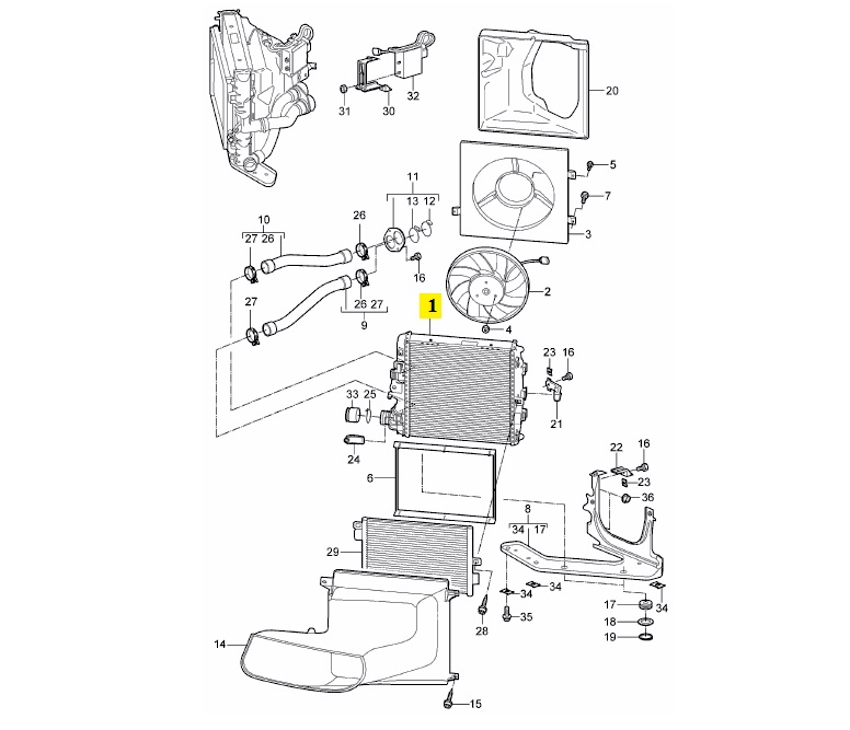 IMS GENUINE PORSCHE NEW LEFT RADIATOR 99710613102 - PORSCHE BOXSTER 987 ...