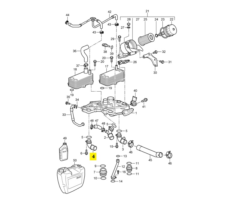 IMS GENUINE PORSCHE NEW ENGINE COOLING WATER CONNECTING PIECE BRACKET ...