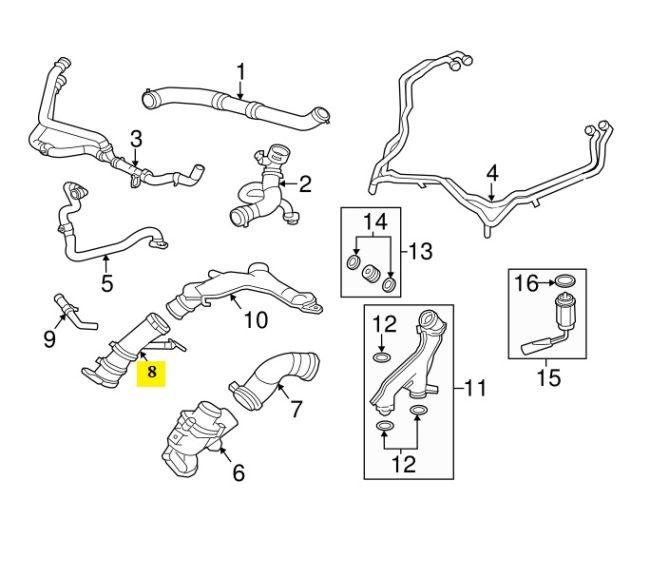 IMS GENUINE JAGUAR NEW COOLANT PIPE C2Z28258 - JAGUAR XJ X351 2007 ...