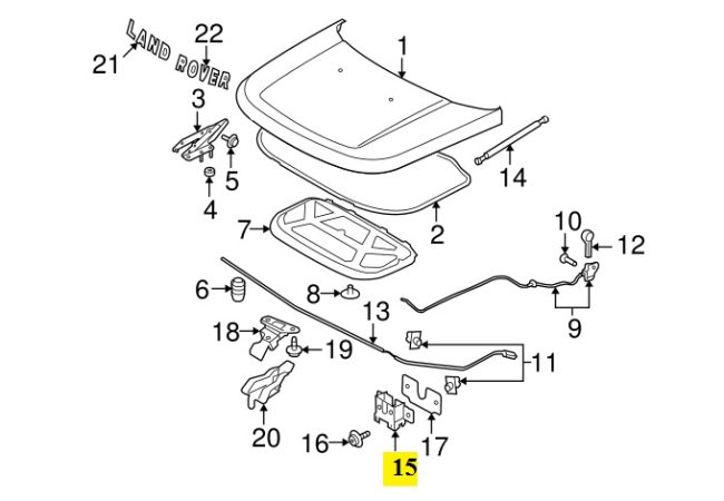IMS GENUINE RANGE ROVER HOOD LATCH LEFT LR065339- RANGE ROVER VOGUE ...